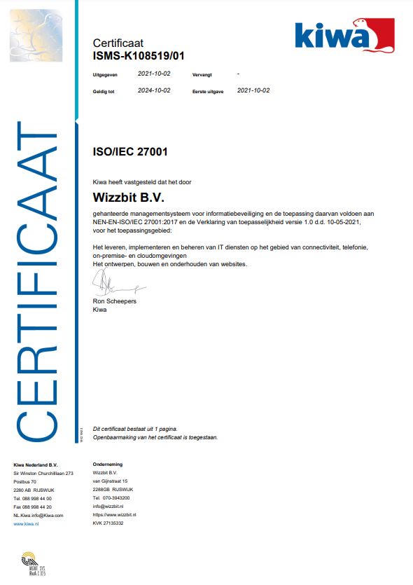 Wizzbit is ISO 27001 gecertificeerd! - Wizzbit, Dé ICT-collega’s